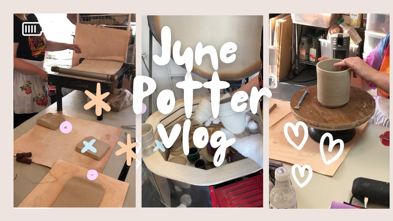 June Potter VLOG, Rolling Kiln Pads, a Glaze Kiln opening & Mug Making ...