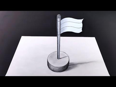 3D Flag Drawing - YouTube