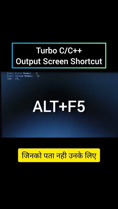 Output Screen Shortcut | TURBO C/C++ - YouTube