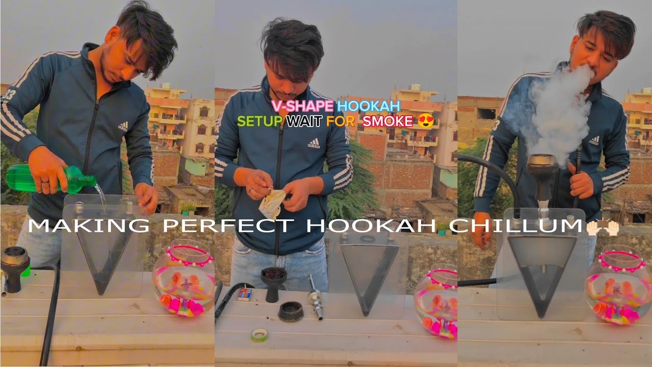 V-SHAPE HOOKAH FULL SETUP WAIT FOR SMOKE 😍 #vshape #hookah #setup # ...