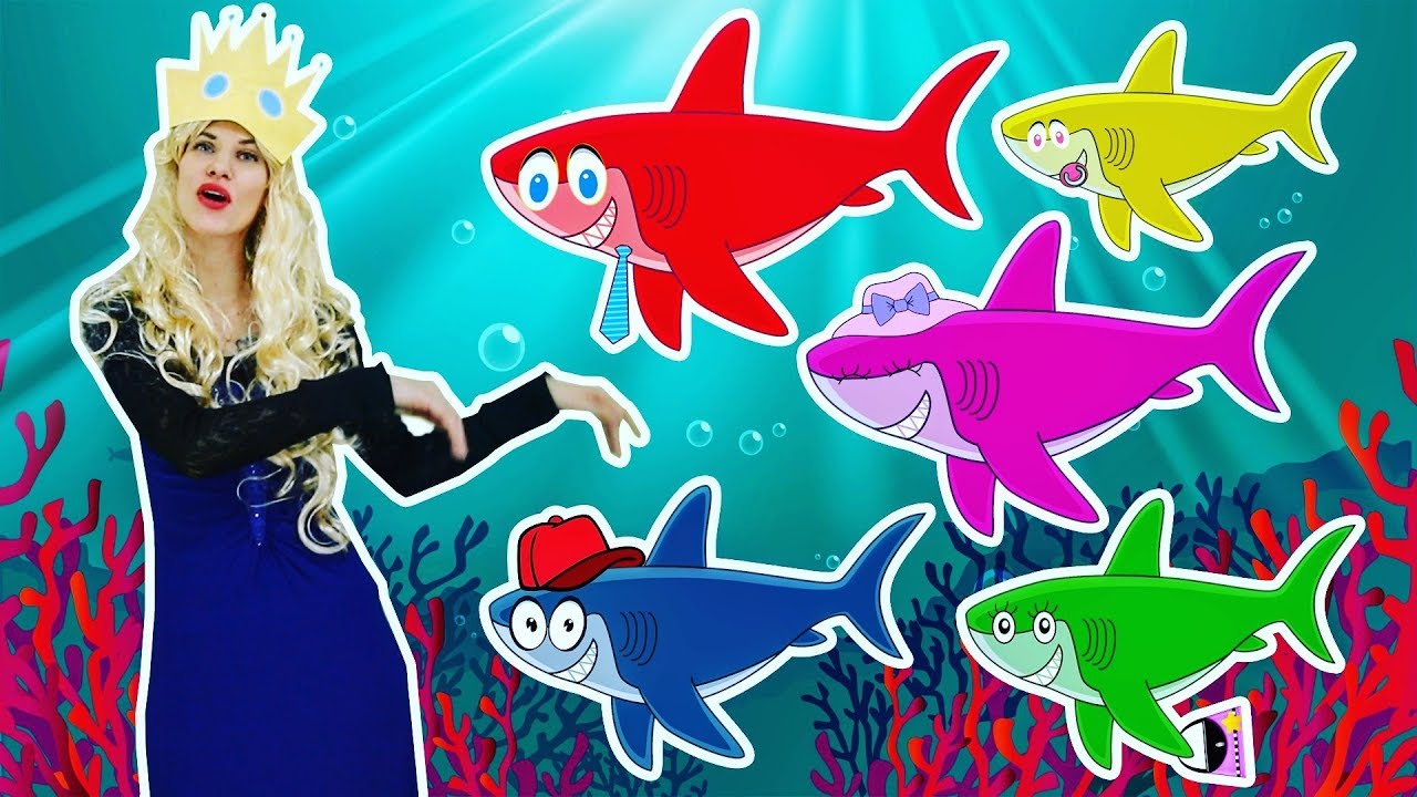 SHARK Finger Family Nursery Rhyme ★ ANIMALSKETCH Daddy Finger Kids Song ...