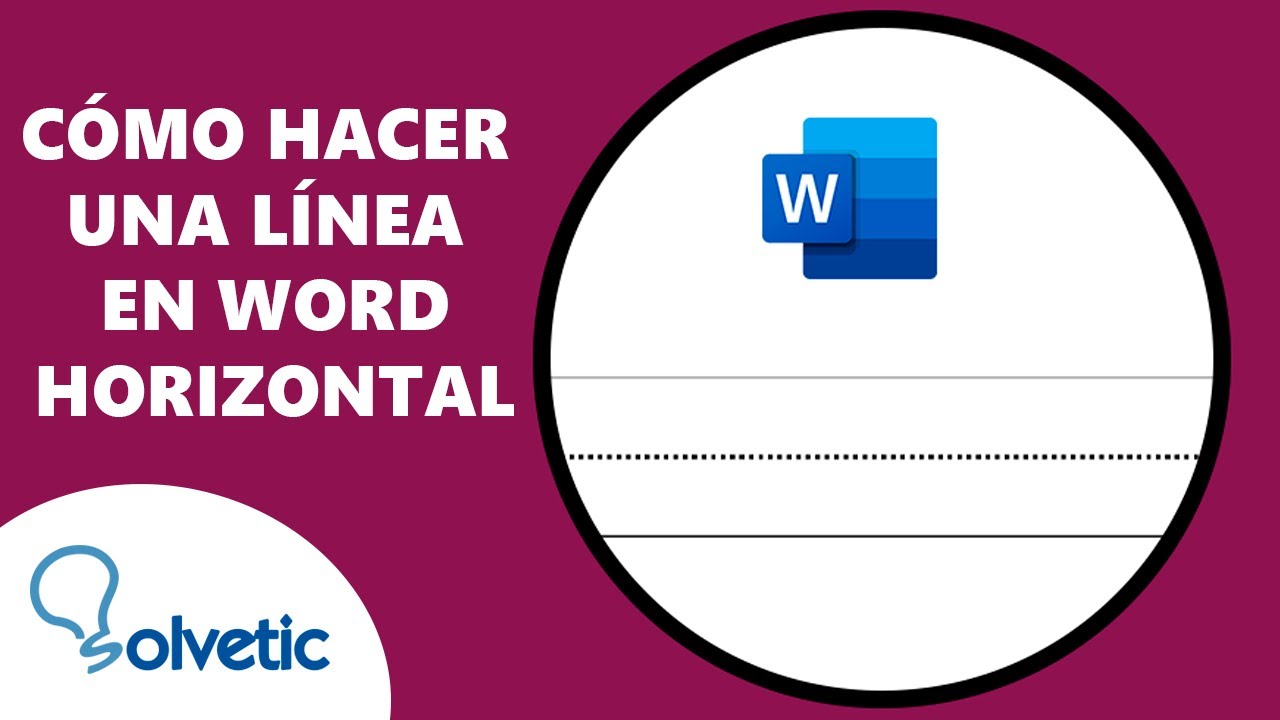 Como Hacer una Linea en Word Horizontal - YouTube