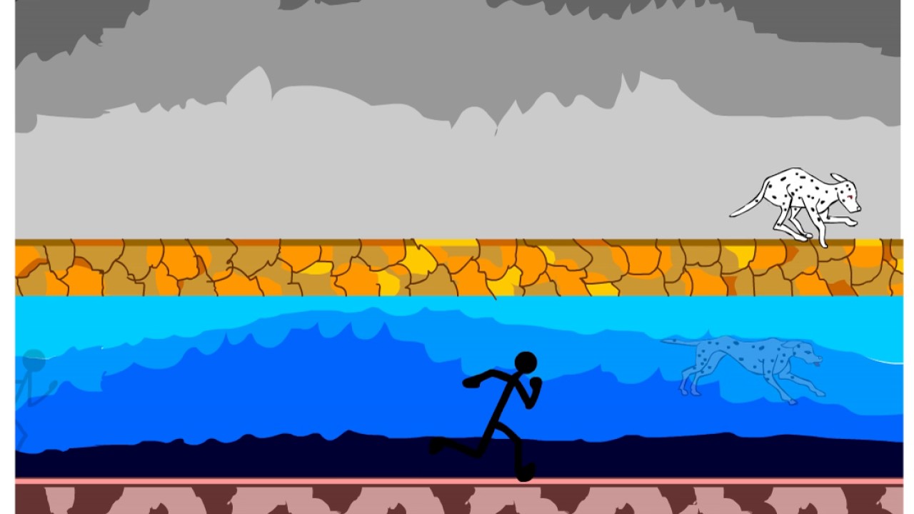 Beach race stick figure, animal animation - YouTube
