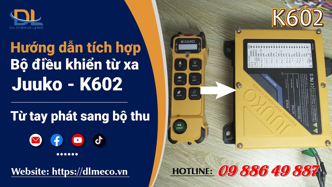 Hướng dẫn tích hợp từ tay phát sang bộ thu của bộ điều khiển juuko - k602 - YouTube