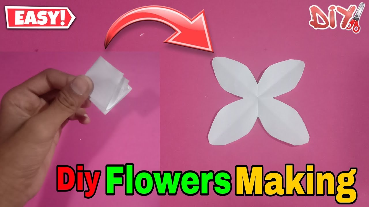 Diy Easy & Simple Flowers Making | Diy Crafts Easy Flowers At Home ...
