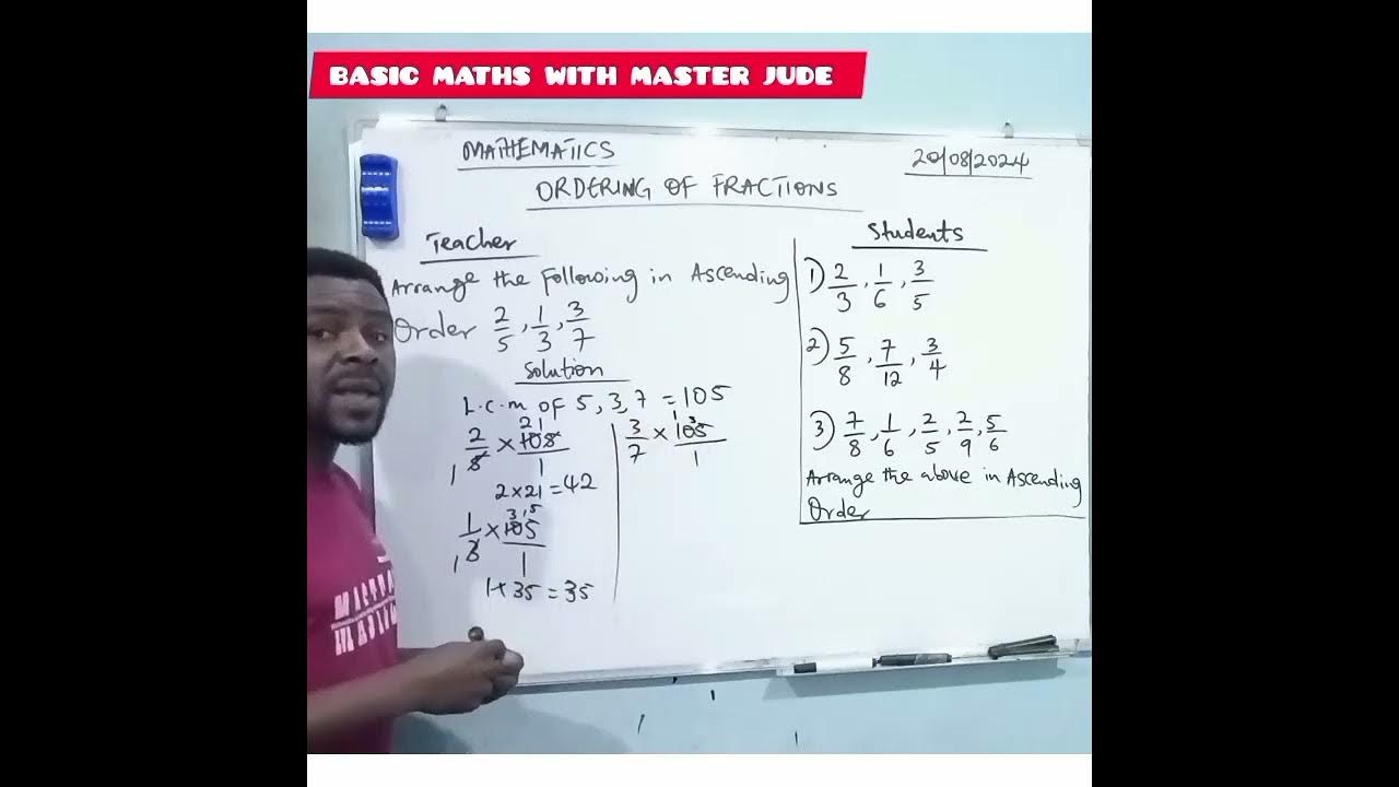 Ordering of fractions for Year5,6& JS 1 - YouTube