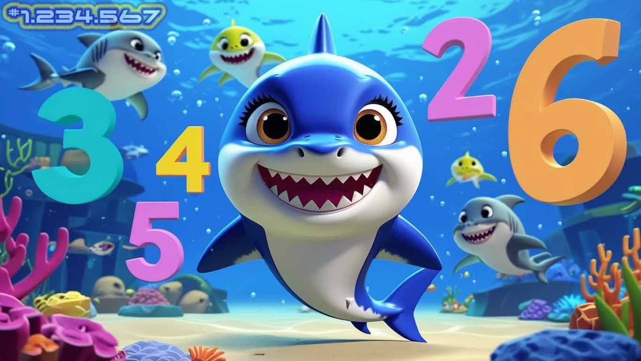 Baby Shark Learns to Count from 1 to 10 | Numbers Song #15 | Nursery ...