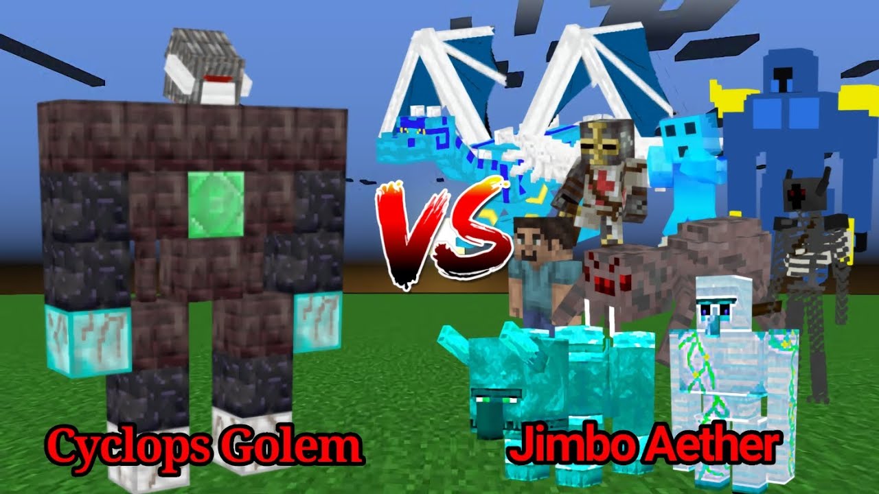 Cyclops Golem vs Jimbo Aether | Minecraft Mob Battle - YouTube