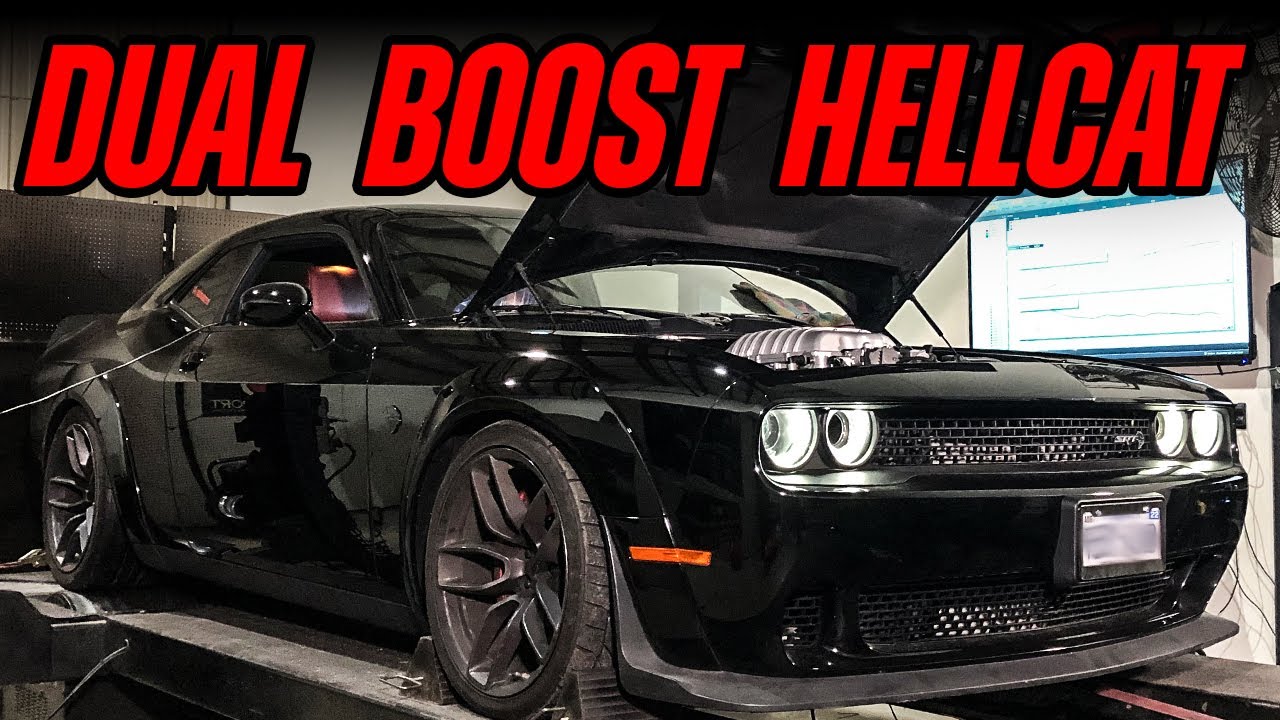 Dual Boost Hellcat On The Dyno - YouTube
