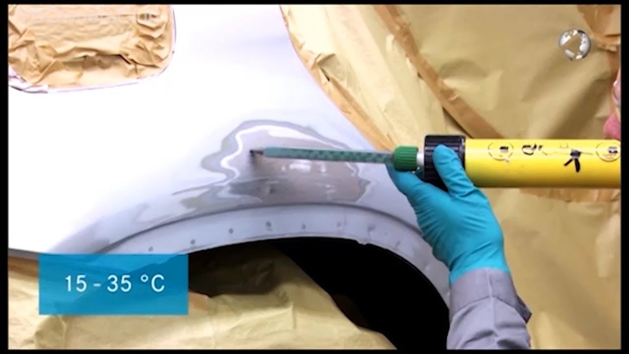 Comment utiliser le mastic époxy bi-composant pour la réparation de carrosserie - YouTube