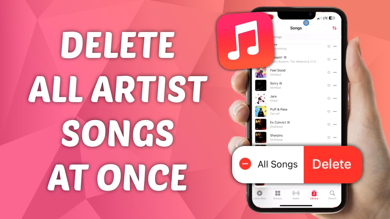 How to Delete All Artist Songs at Once on iPhone - YouTube