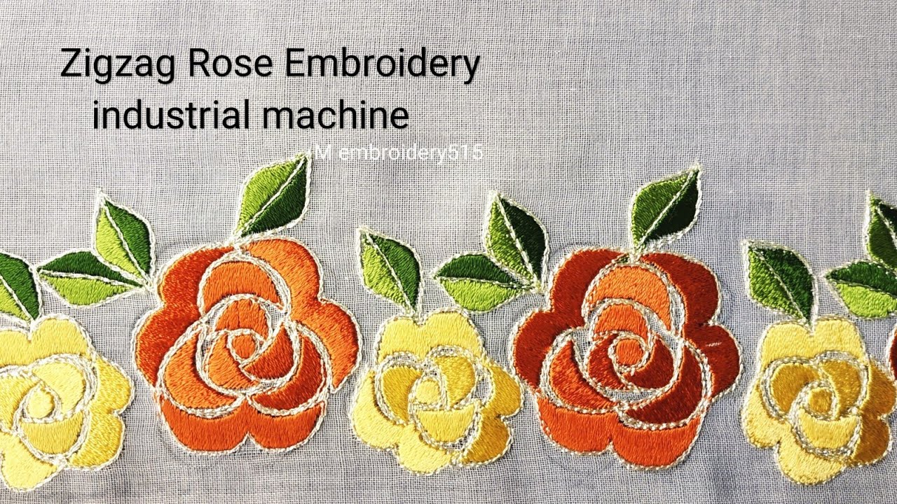 Rose Embroidery Design Borderline Machine embroidery industrial zigzag ...
