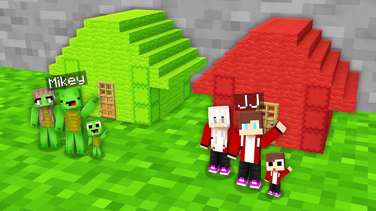 Mikey Family vs JJ Family TINY HOUSE Survival Battle in Minecraft (Maizen) - YouTube