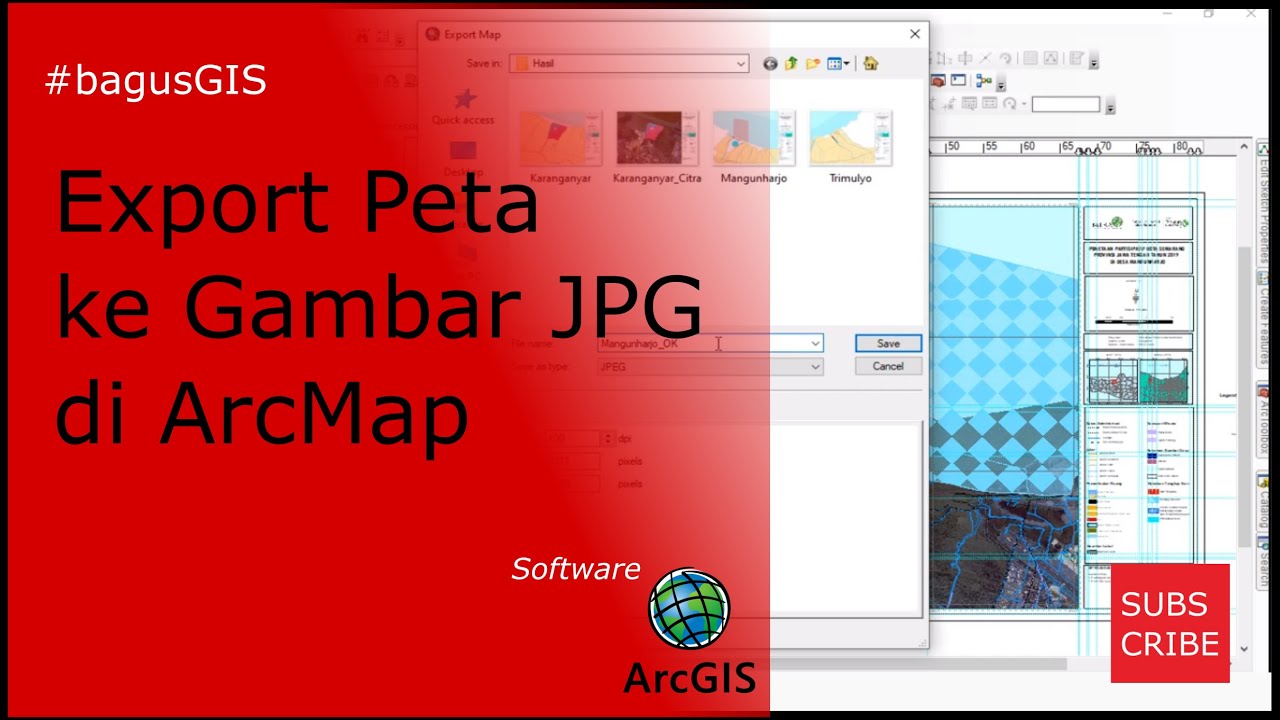 ArcGIS | Export Peta ke Gambar JPG di ArcMap - YouTube