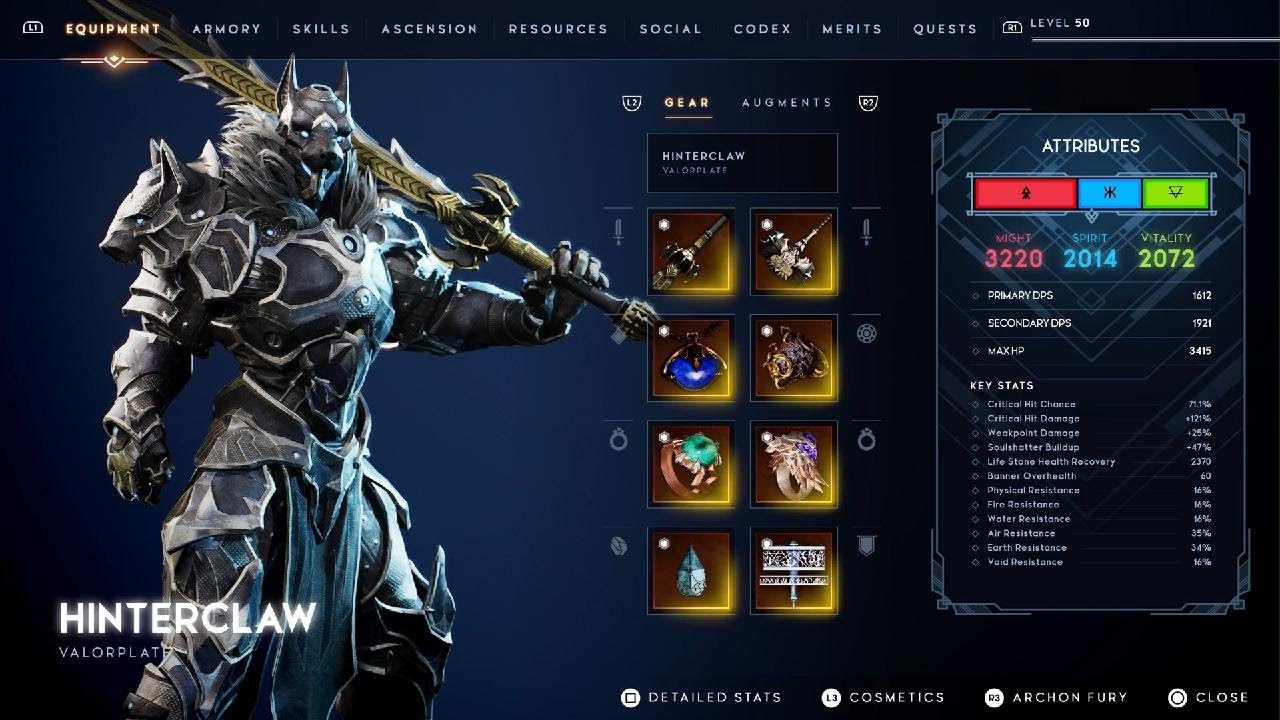 Godfall: Challenger Edition - Hinterclaw build, 26 hours played - YouTube