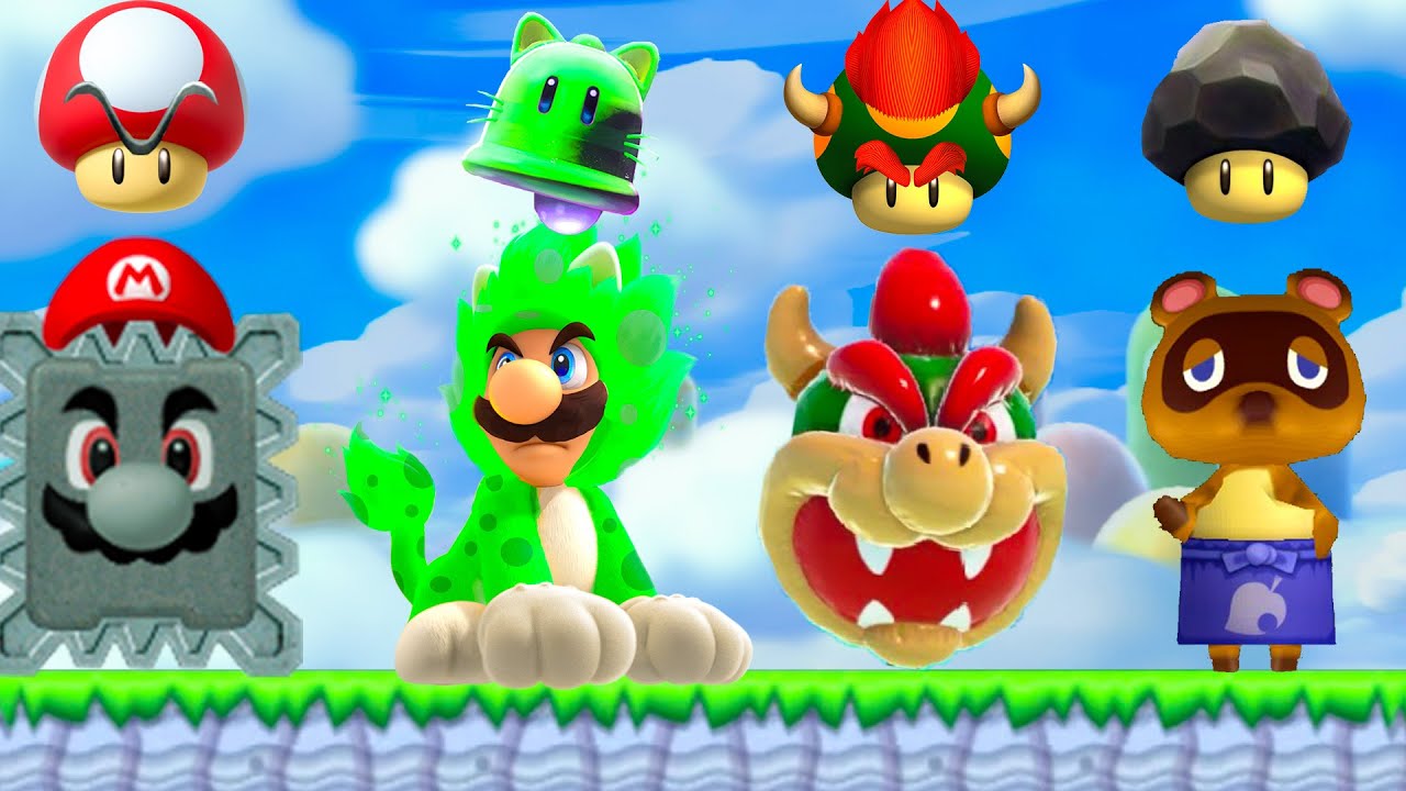 What happens if Thwomp Mario, Giga Cat Luigi, Bowser & Tom Nook use new ...