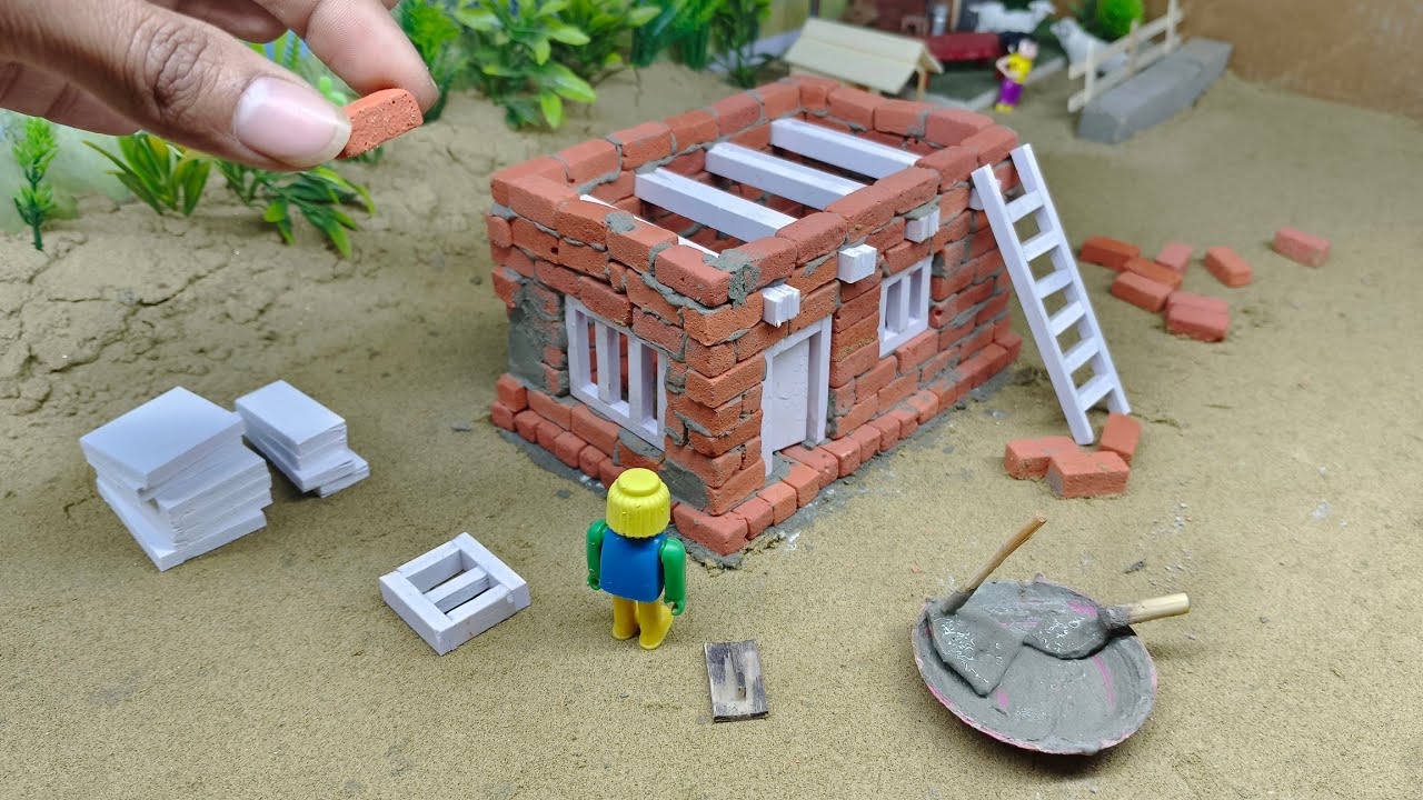 diy mini house making with bricks science project | diy tractor - YouTube