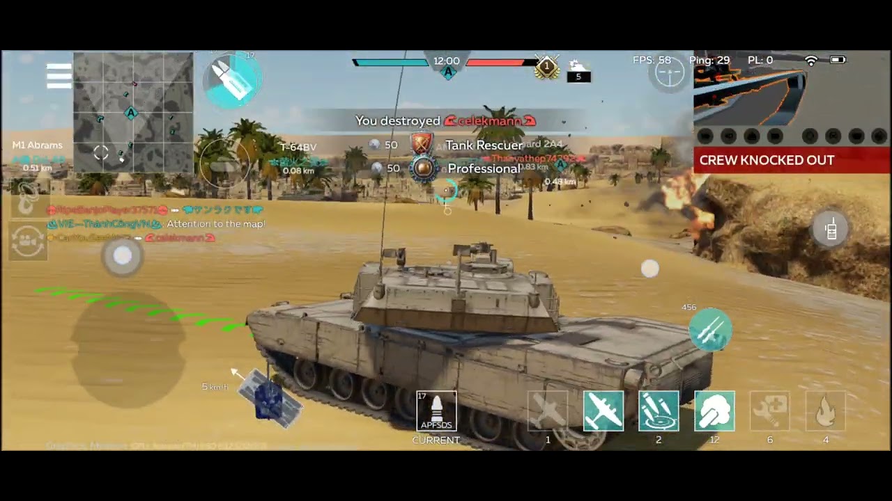 American M1 Abrams gameplay El Alamein map | warthunder mobile - YouTube
