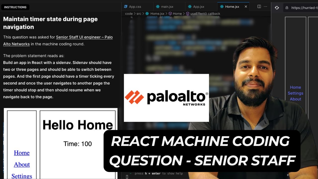 I solved Palo-Alto Networks Senior Staff React machine coding interview question - YouTube