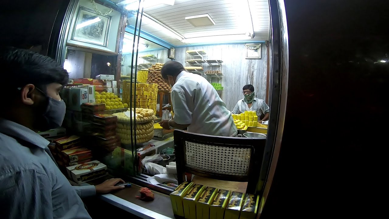 Mysore Famous Guru Sweet Mart Shop in busy Street Market - YouTube
