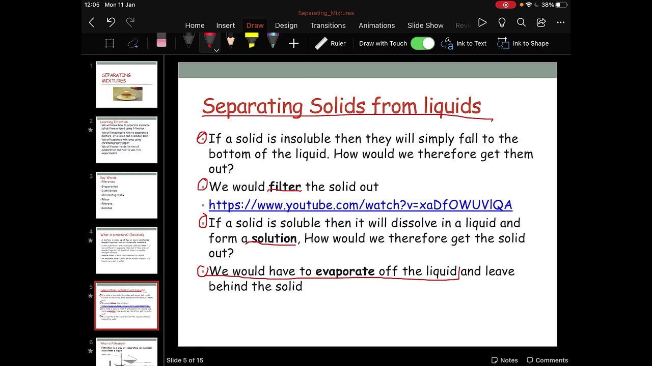 Junior cert chemistry: Separating Mixtures - YouTube