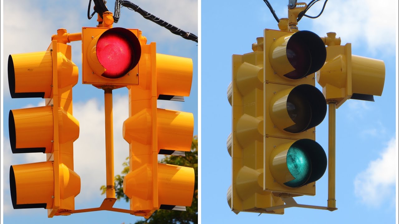 Eagle Durasig (MoboTrex) beacon/traffic signal clusters at a crosswalk ...