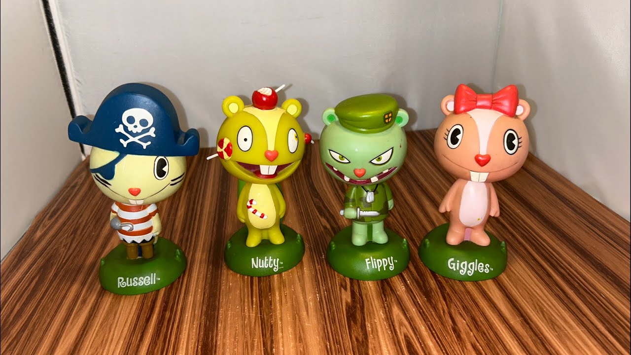 FUNKO Happy Tree Friends BobbleHead Figure Set 4 Russell Nutty Flippy ...