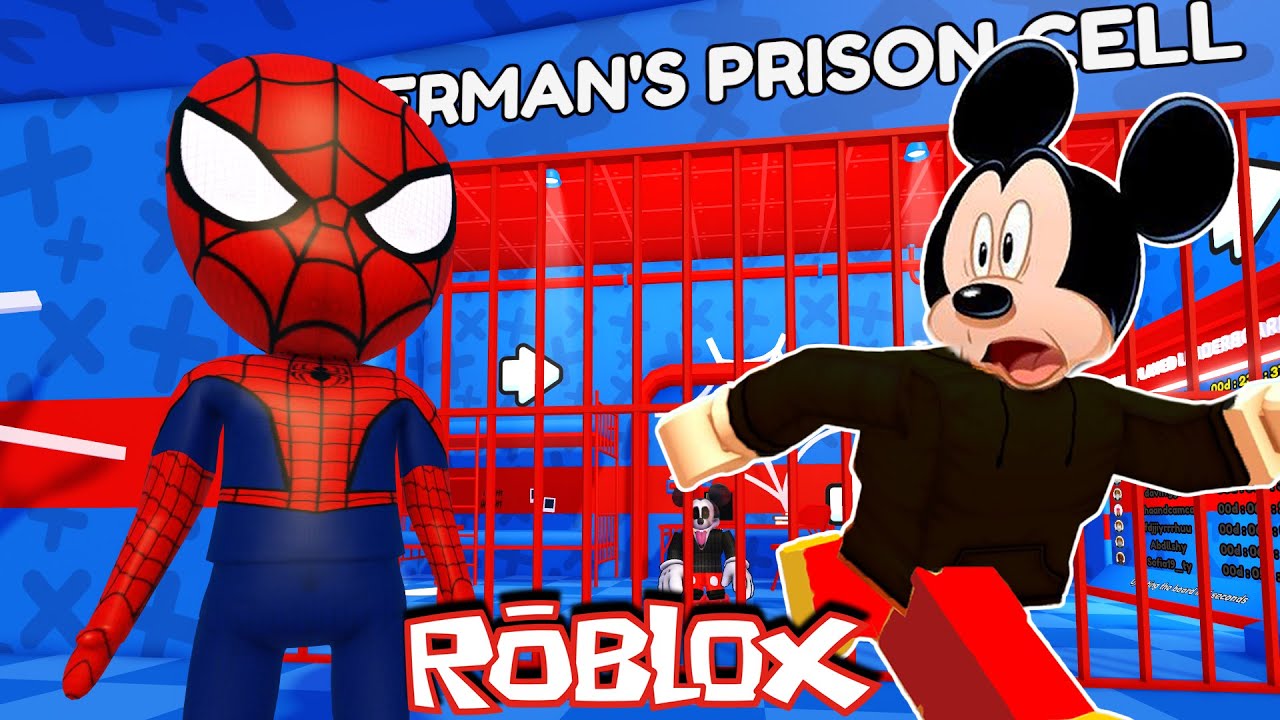 MICKEY MOUSE ESCAPE SPIDERMAN'S PRISON RUN in Roblox - YouTube