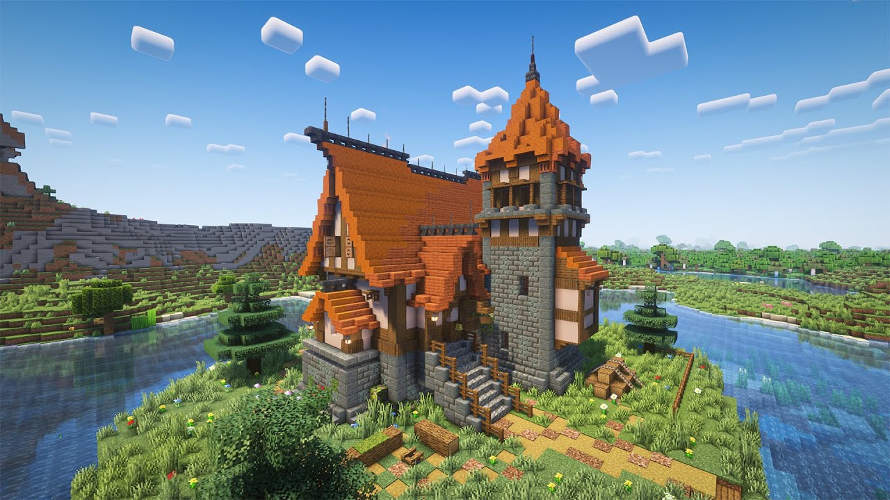 Minecraft Fantasy Village part 1: Medieval / Fantasy house - YouTube