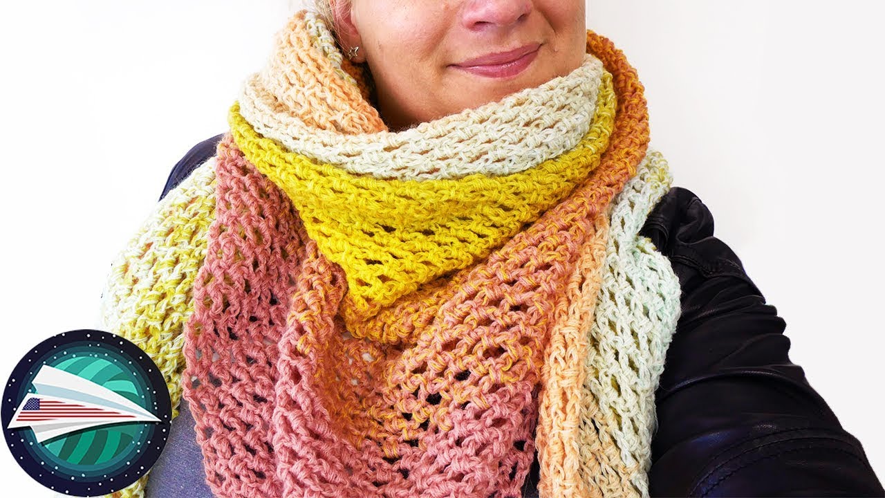 Crocheted Spring Scarf | Super Simple Pattern for Beginners - YouTube