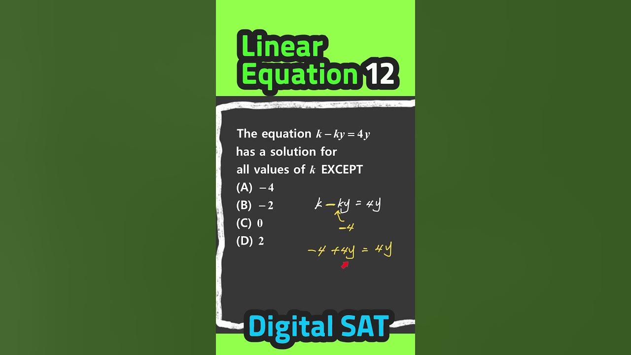 Solving SAT Linear Equations 12 #DSAT #SAT #math #algebra2 #maths - YouTube