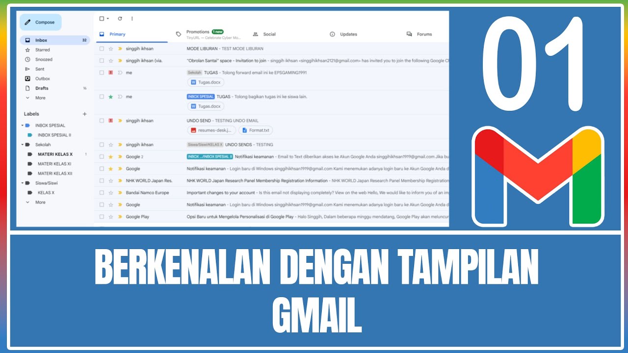 Berkenalan dengan tampilan GMAIL - Tutorial GMAIL Bahasa Indonesia Part 1 - YouTube