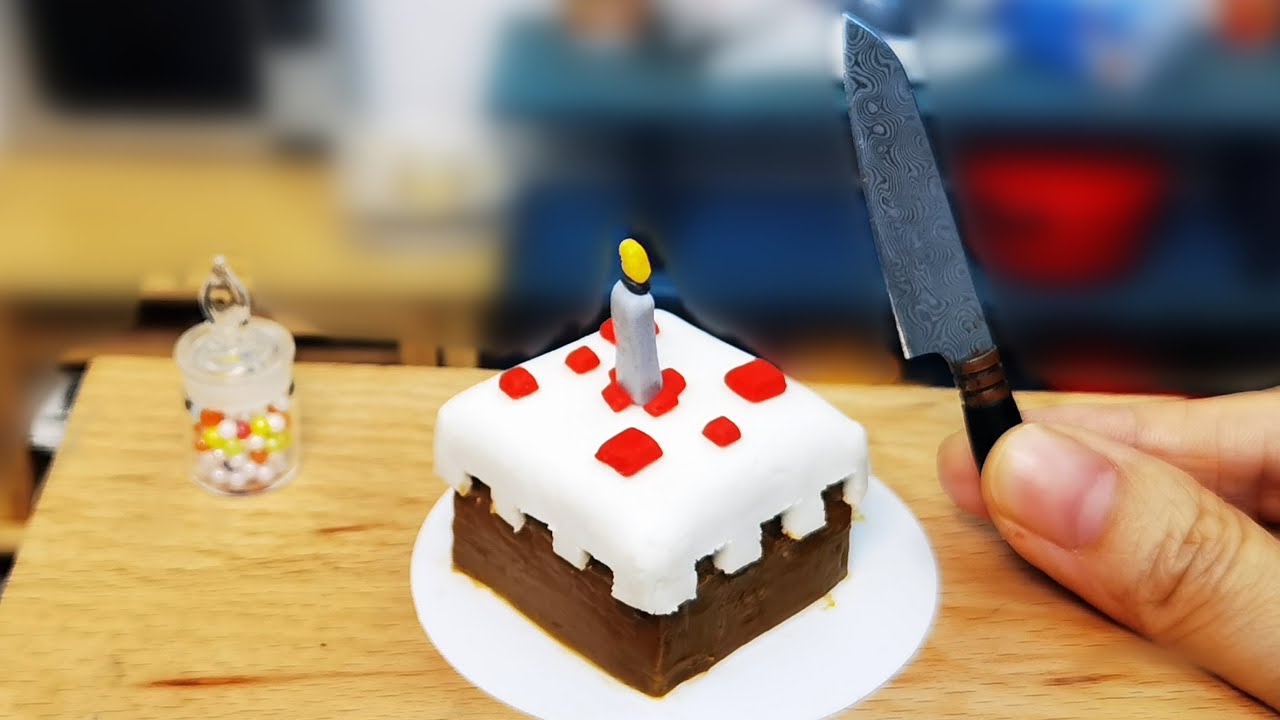 Tiny Kitchen: Mini Cooking Minecraft Birthday Cake Makeover | Real Mini ...