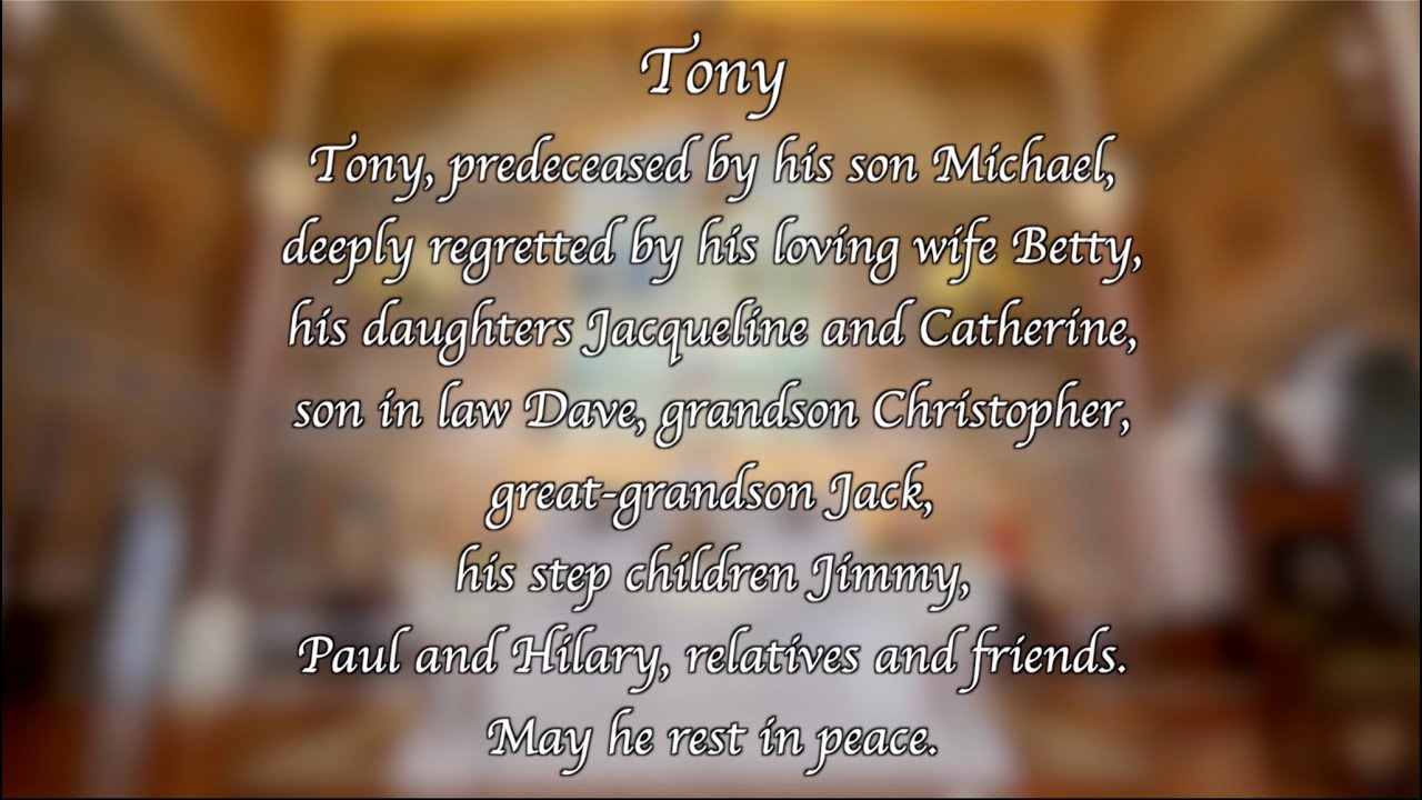 Funeral Mass for Tony Garrod at St. Fachtna's Church. - YouTube