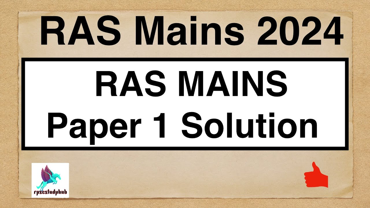 RAS MAINS Paper 1 Solution - YouTube