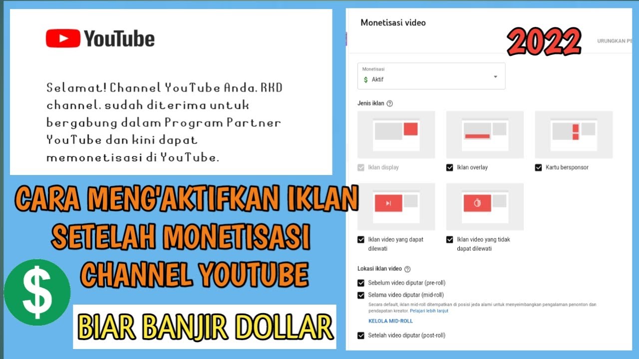 Cara Memasang Iklan di Youtobe | Tampilan Terbaru 2022 - YouTube