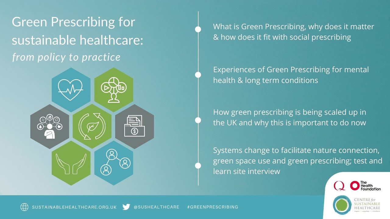 Green Prescribing for Sustainable Healthcare: from policy to practice ...