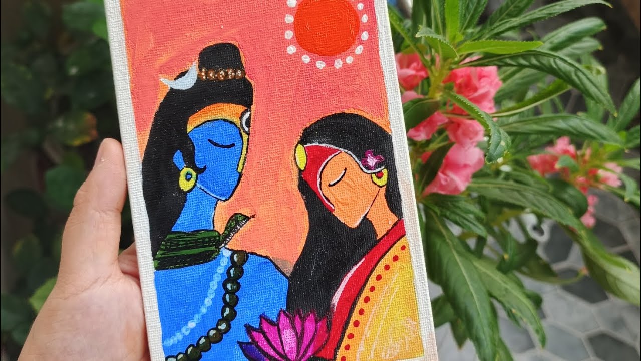 Lord Shiva and Mata Parvati abstract painting |Shri Art Studio ...