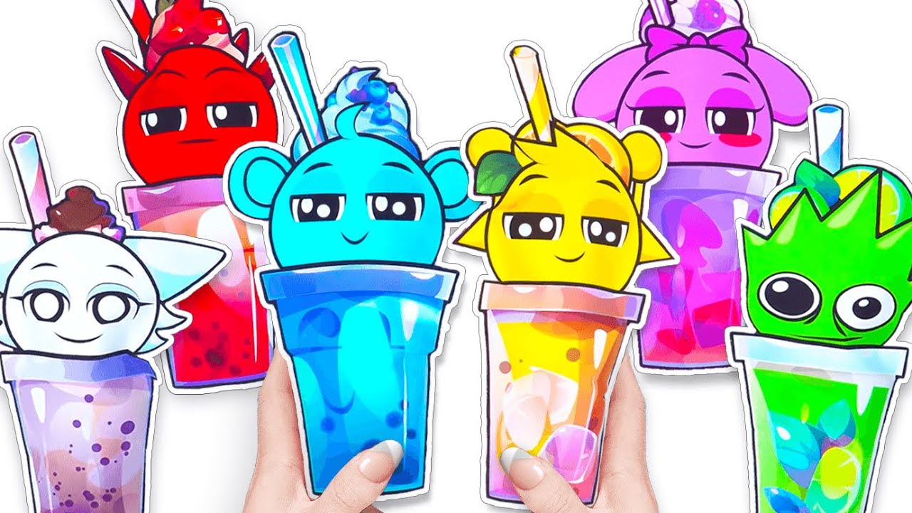 🥛Paper DIY🥛 UNBOXING Cute SPRUNKI Milk Tea BLIND BAG at 3 AM! ASMR ...