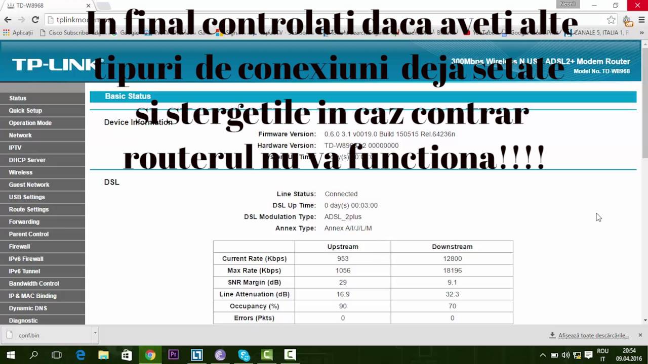 Cum sa configurezi setezi un router Moldtelecom si Televiziunea - YouTube