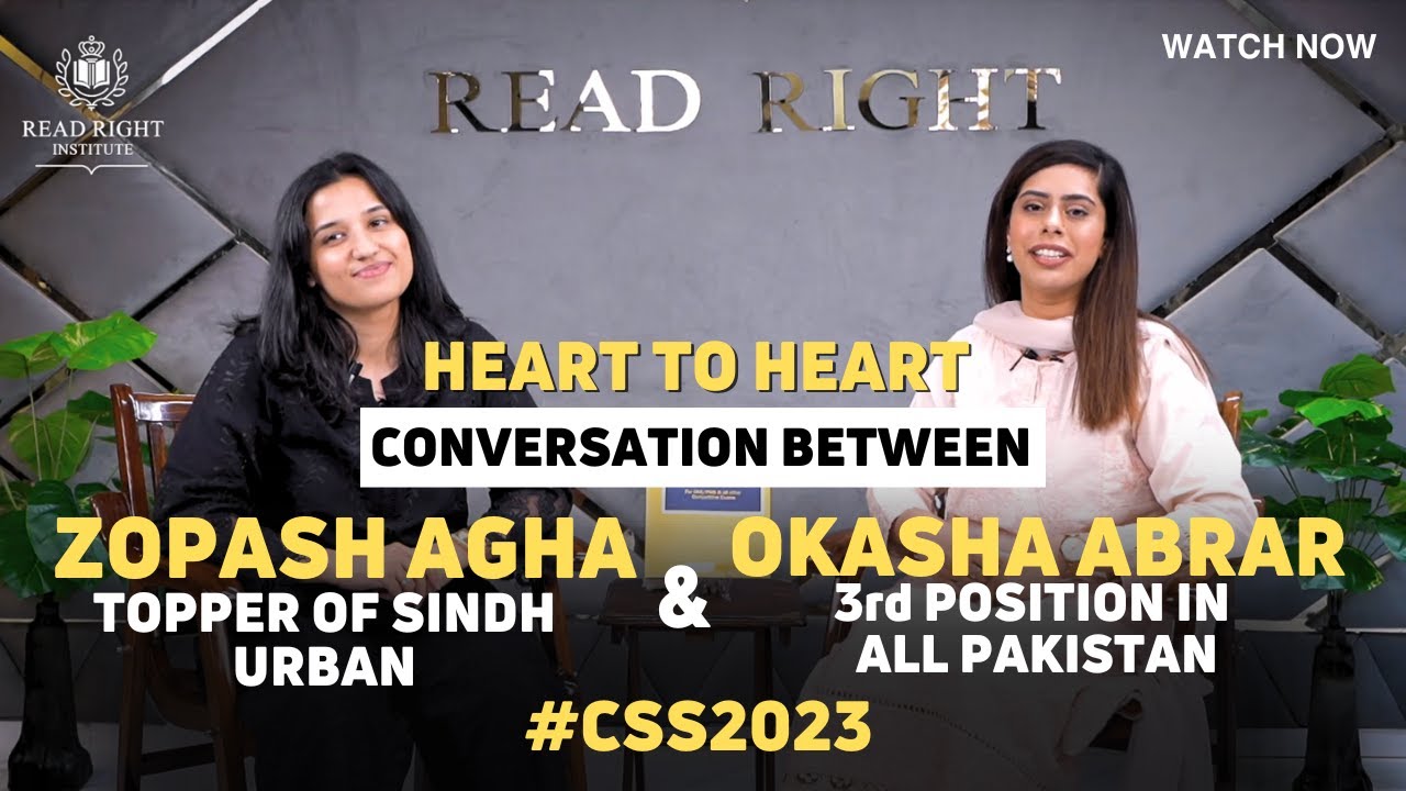 Okasha Abrar PAS (3rd Position) & Zopash Agha (Topper of Sindh Urban) - YouTube