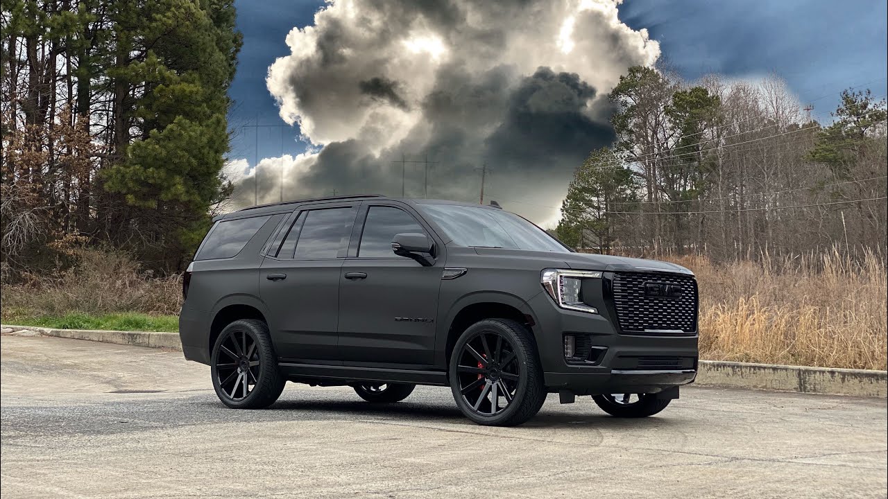 Matte Black Wrap on a Yukon Denali - YouTube