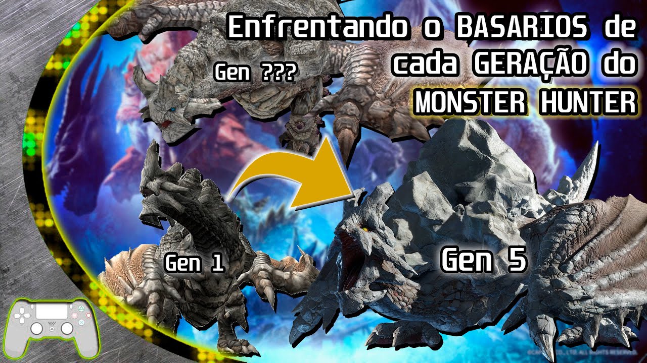 Enfrentando o BASARIOS em cada geração do MONSTER HUNTER! - Do MH 1 até ...