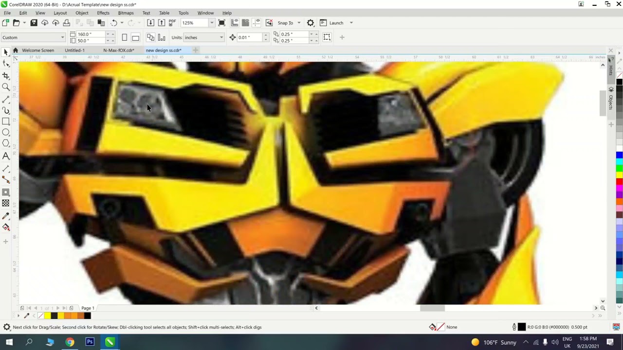 Bumblebee design for sniper 150 decals - YouTube