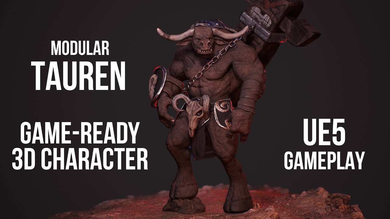GAME-READY 3D Character | Tauren | UE5 PREVIEW | Live Link Face test ...