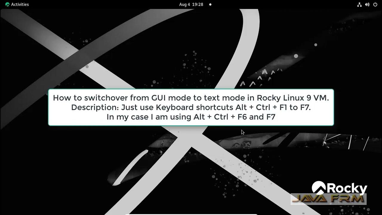 How to switch between the GUI and Text mode (Command Line mode) on Rocky Linux 9 - YouTube