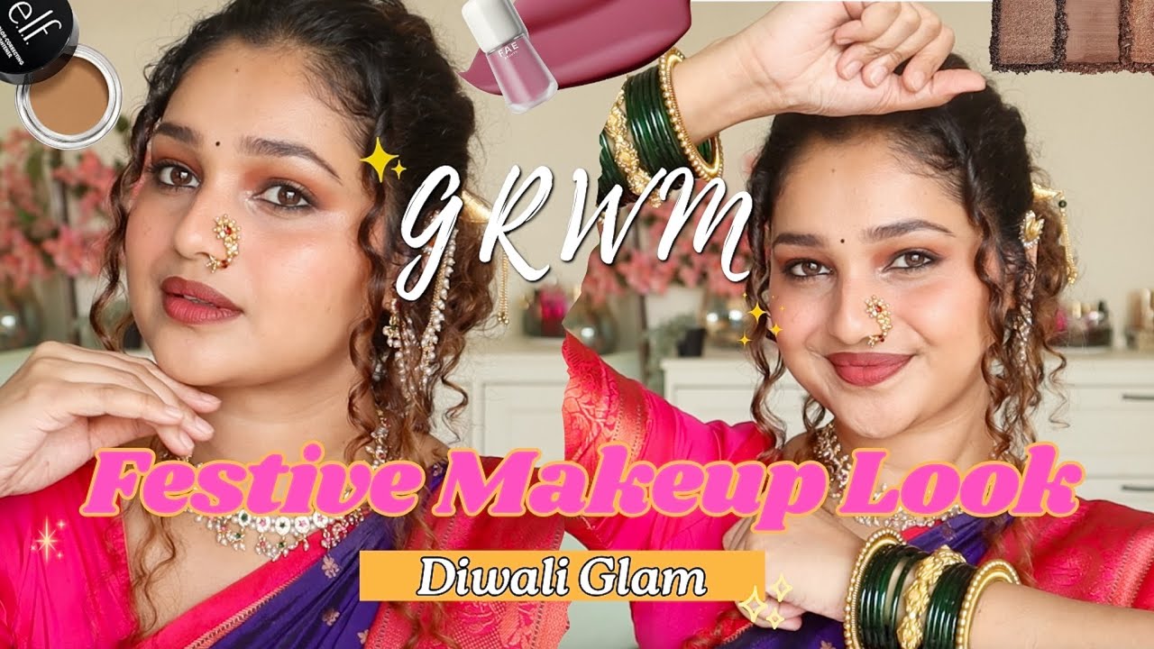 Diwali GRWM 💕 Chit Chat + Festive Glam Look 🔥 | Get Ready With Me for ...