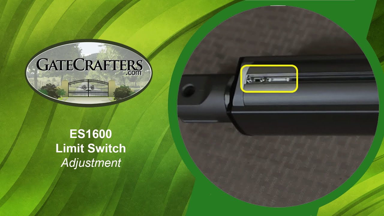 How To Adjust The Limit Switches For ES 1600 Driveway Gate Opener - YouTube