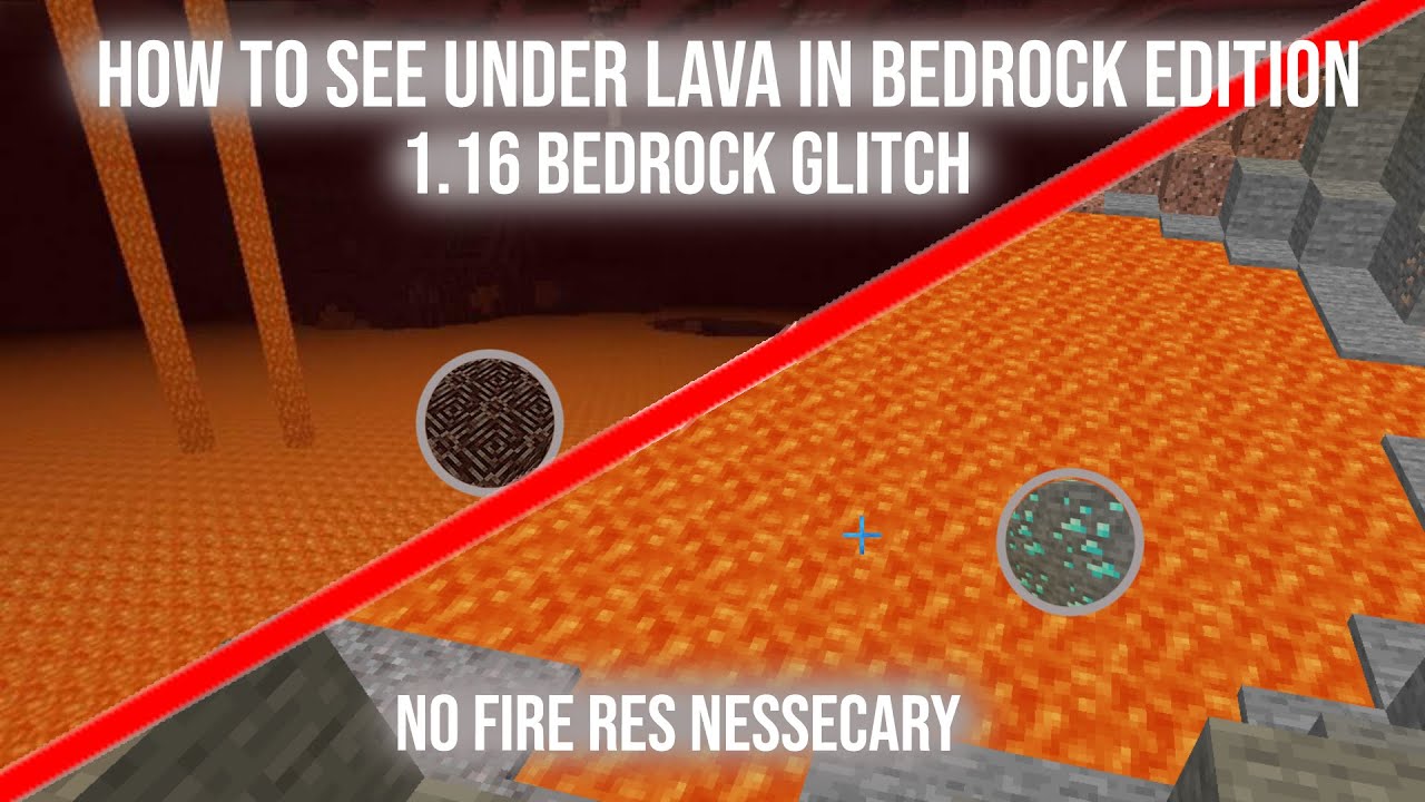 HOW TO SEE UNDER LAVA EASY GLITCH IN BEDROCK EDITION ||| Minecraft ...