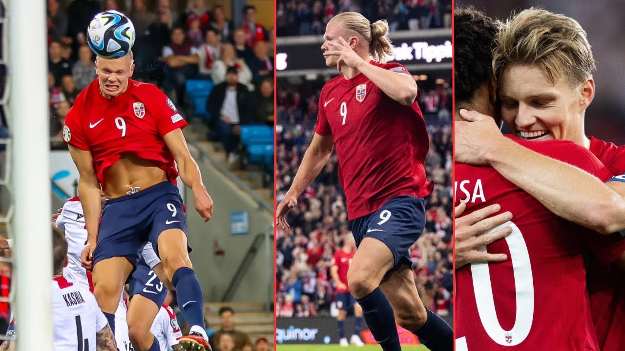 Norway 2-1 Georgia Euro 2024 🇳🇴 Goals Haaland | Martin Ødegaard #haaland - YouTube